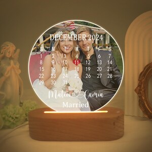 Calendar Date LED Lamp,custom Photo Night Light,personalized Couple ...