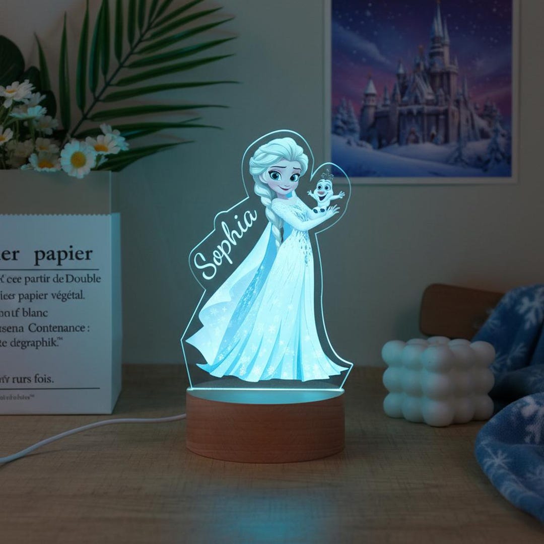 Personalized Frozen Night Light,personalised Elsa Frozen,frozen Night ...
