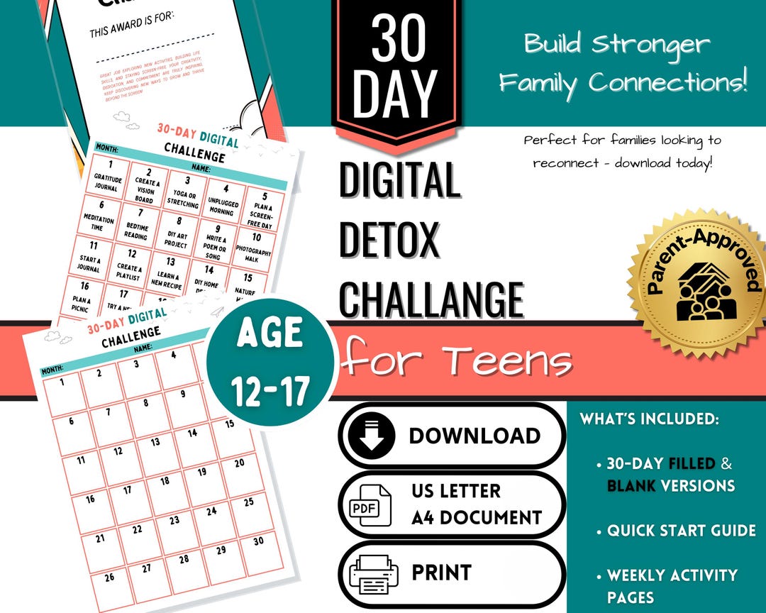 30-day Digital Detox Challenge for Teens ages 1317 Screen-free ...
