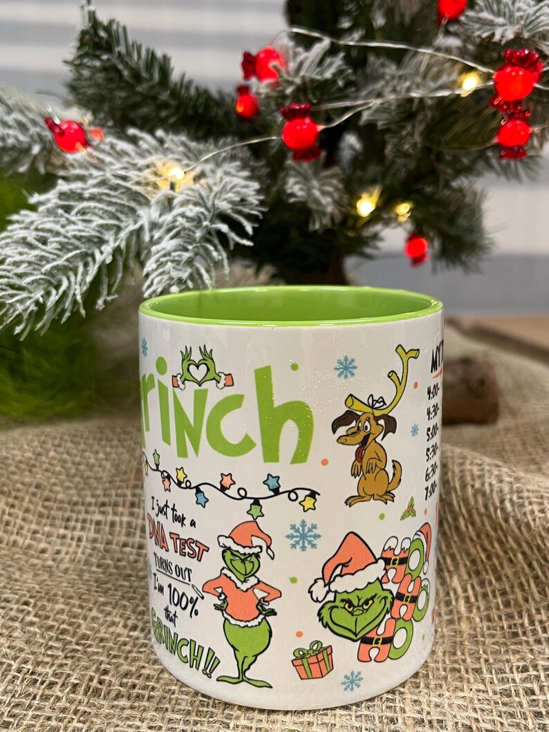 Taza de cerámica del Grinch de Navidad - Etsy México