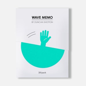 Wave Memo (hand, Turquoise) - Unique Paper Stationery - Designed and ...