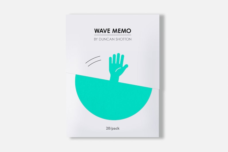 Wave Memo (hand, Turquoise) - Unique Paper Stationery - Designed and ...