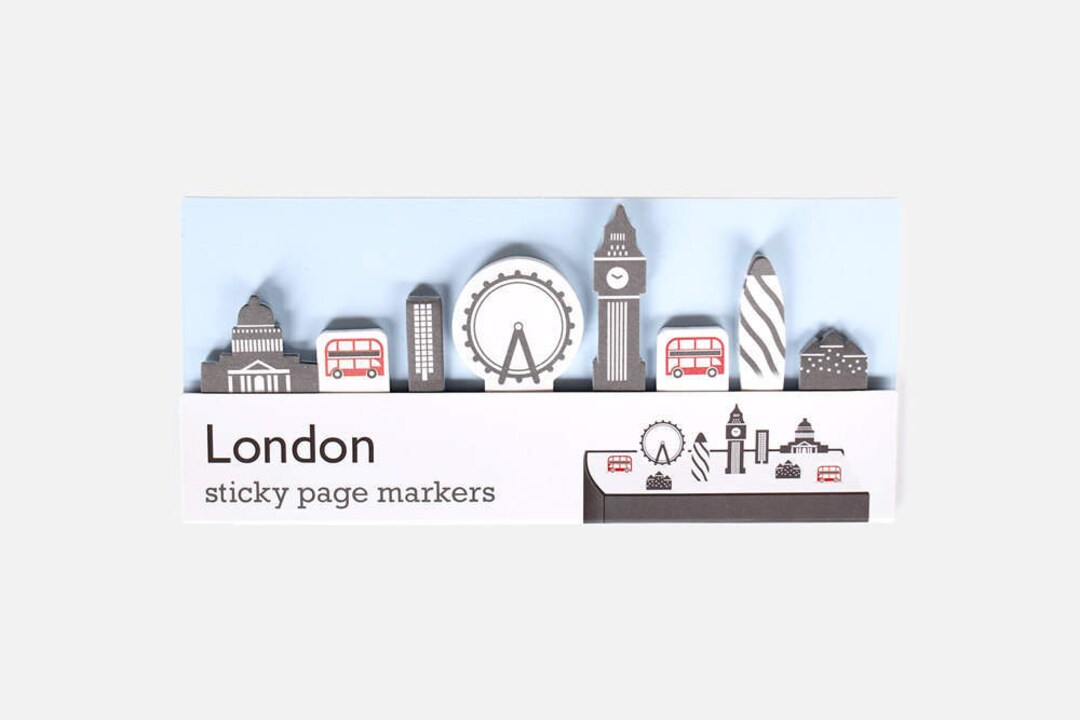 London Sticky Page Markers - City Skyline Stickies for Stationery ...