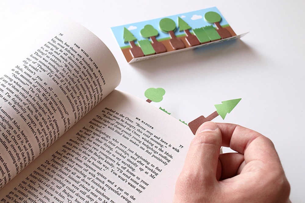 Forest Sticky Page Markers - Paper Tree Stickies for Stationery Addicts ...