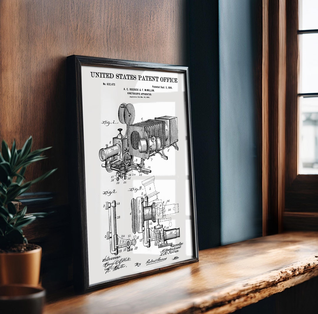 Kinetoscopic Apparatus Patent Poster Vintage Movie Invention Art ...