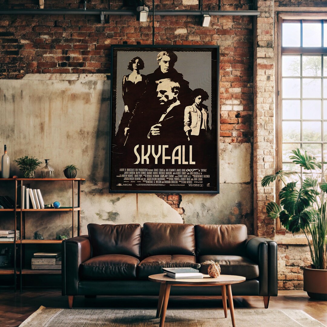Skyfall Poster - James Bond Art Print, Spy Movie Poster, Vintage Cinema ...