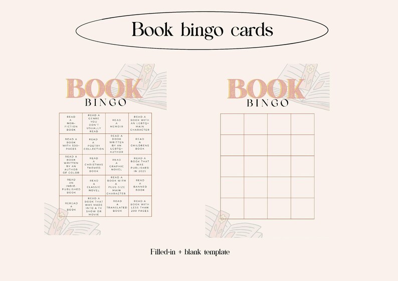 A5 Printable Book Bingo Card Printable Journal Page Reading Journal ...