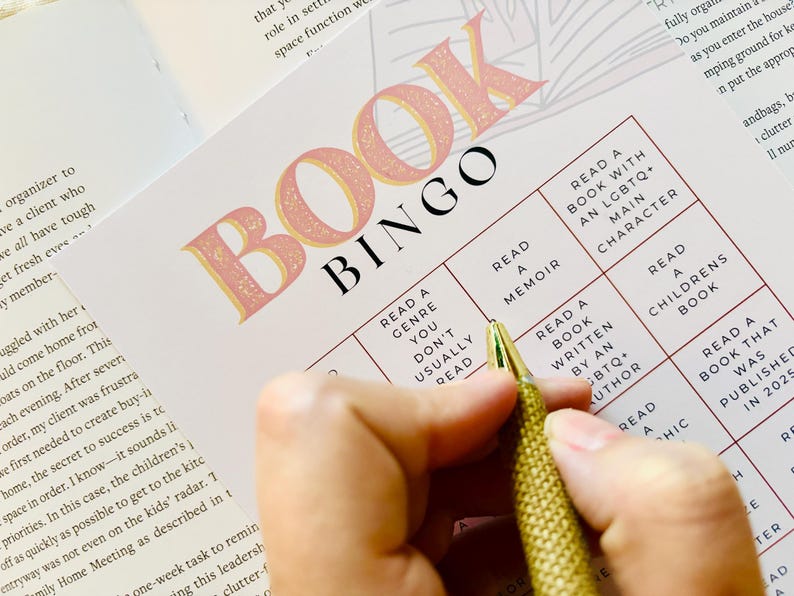 A5 Printable Book Bingo Card Printable Journal Page Reading Journal ...