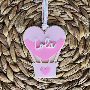 Hot Air Balloon Valentine's Day Basket Tag SVG, Valentine's Gift Tag ...