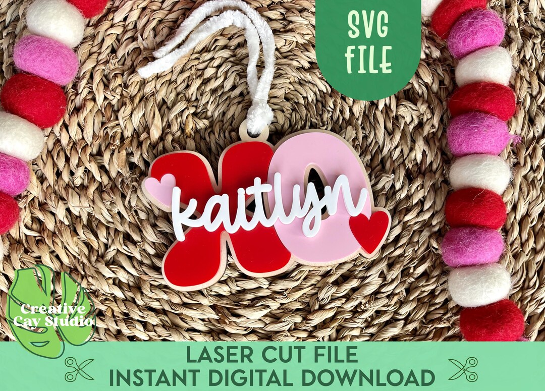 XO Valentine's Day Basket Tag SVG, Valentine's Gift Tag, Kids Valentine ...