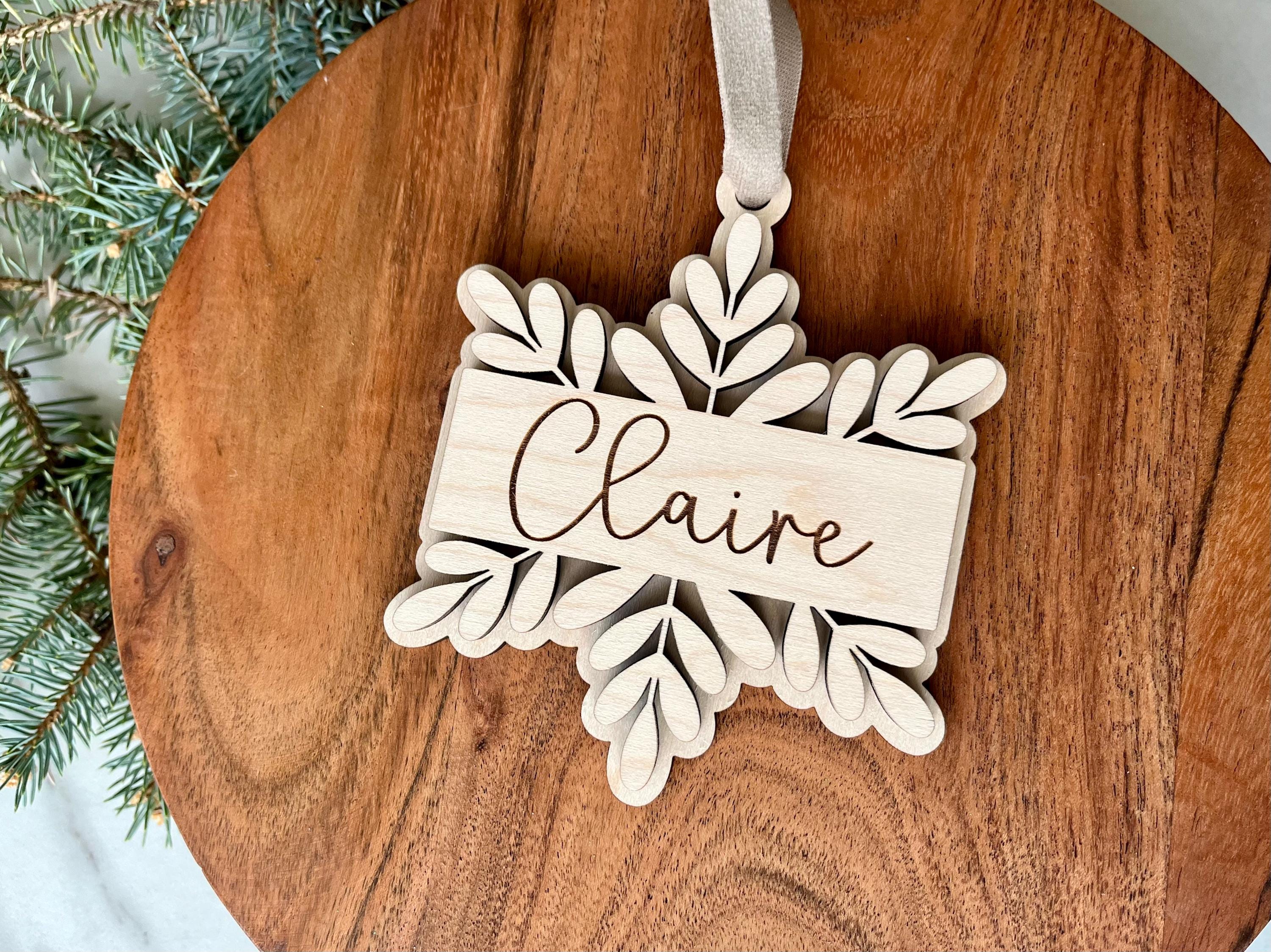 Snowflake Name Ornament SVG, Laser File, Simple Name Ornament, Elegant ...