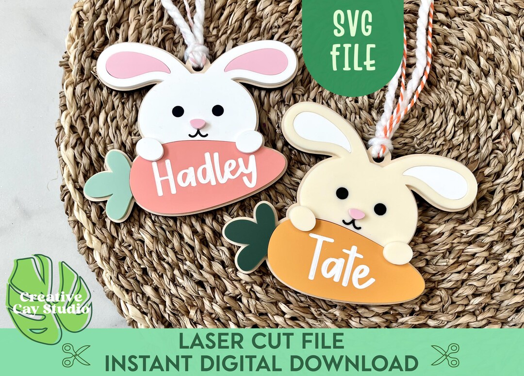Bunny Carrot Easter Basket Tag SVG, Easter Basket Stuffers, Carrot Gift ...