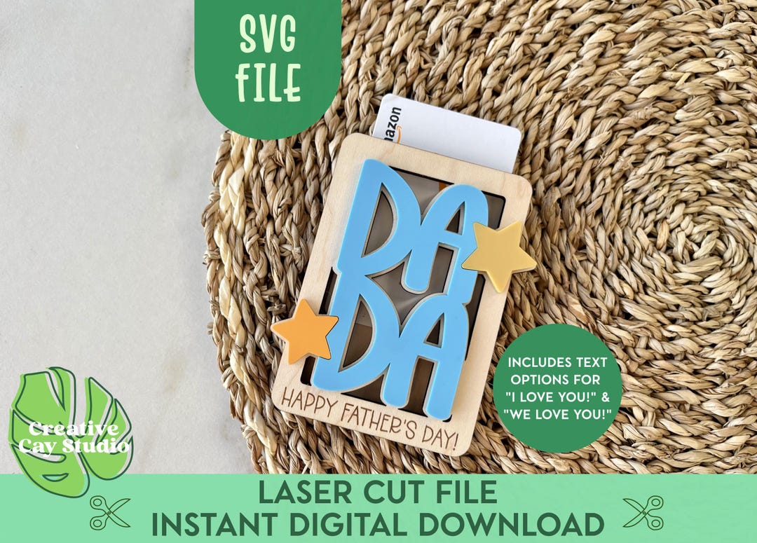 Dada Father's Day Gift Card Holder SVG, Gift for Dad, Birthday Gift ...