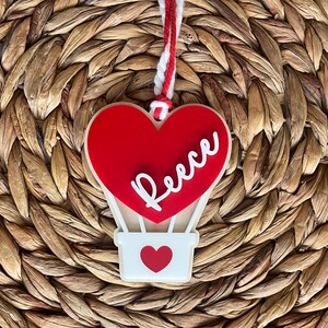 Hot Air Balloon Valentine's Day Basket Tag SVG, Valentine's Gift Tag ...