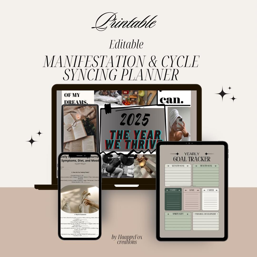 A Unique Manifestation and Cycle Syncing Planner and Worksheets to Align Your Life and Your ...