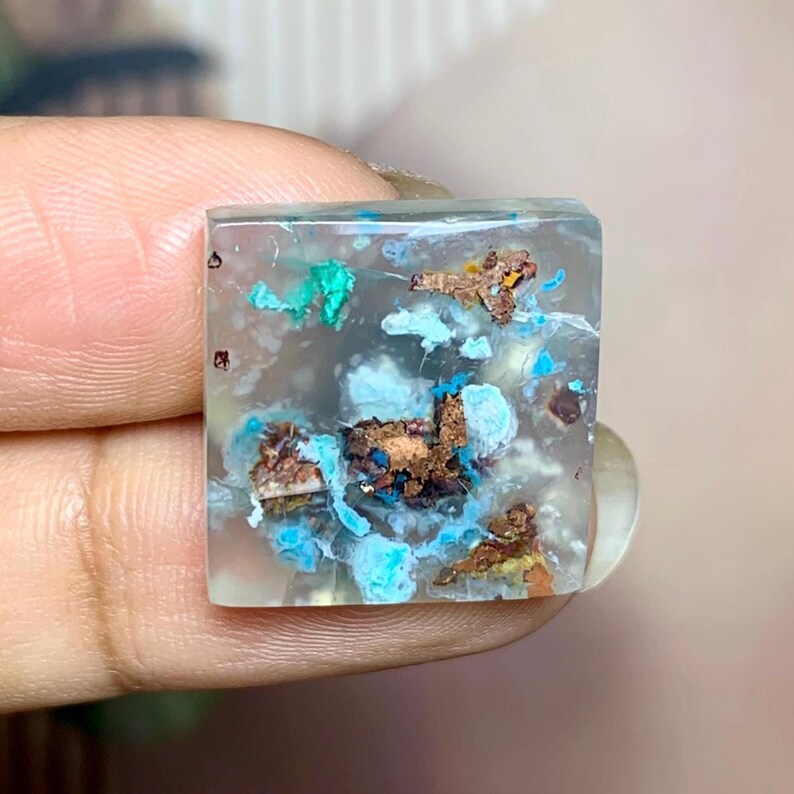 Aquadite Chrysocolla Confetti - Pendant - Cabochon - Gemstone Size ...