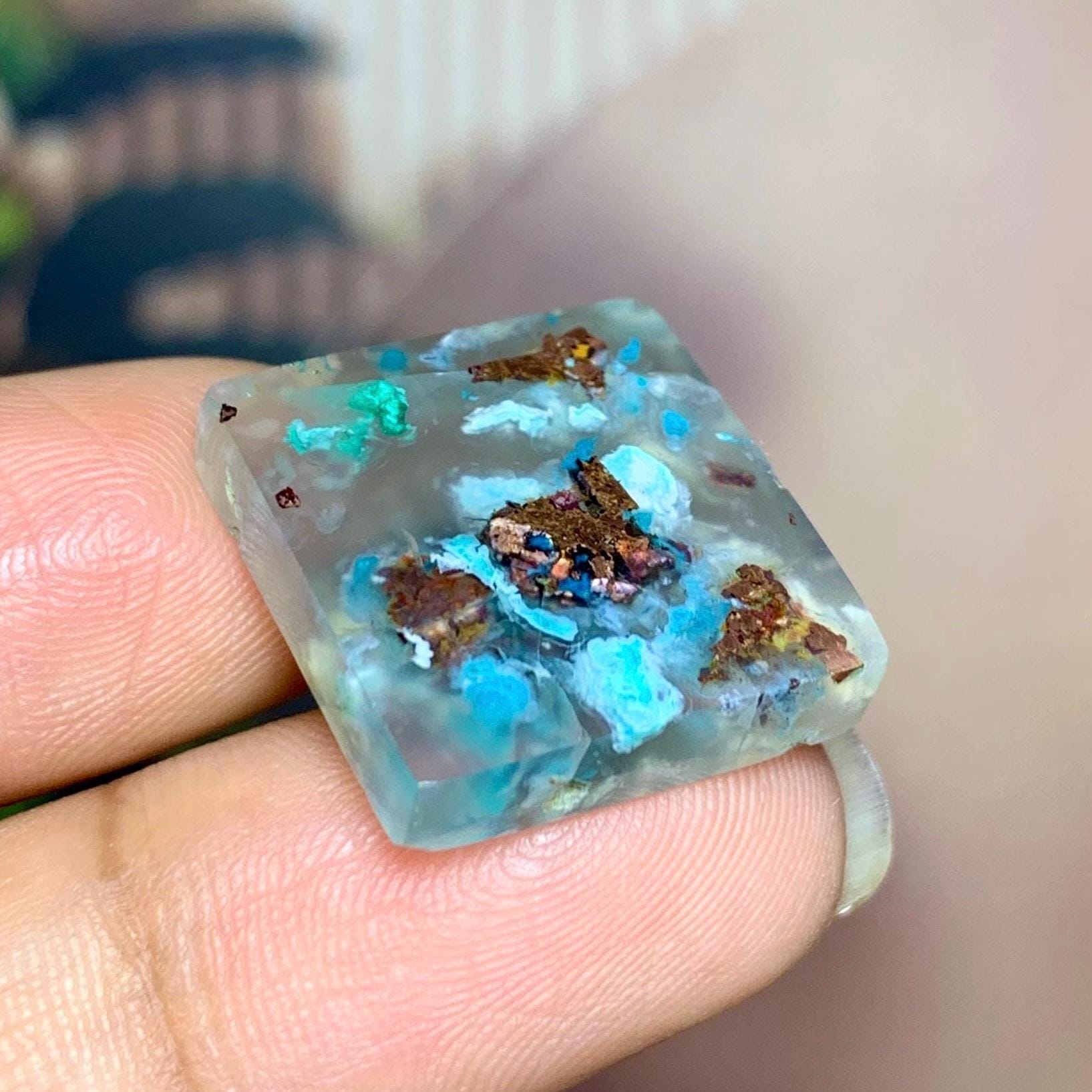 Aquadite Chrysocolla Confetti - Pendant - Cabochon - Gemstone Size ...
