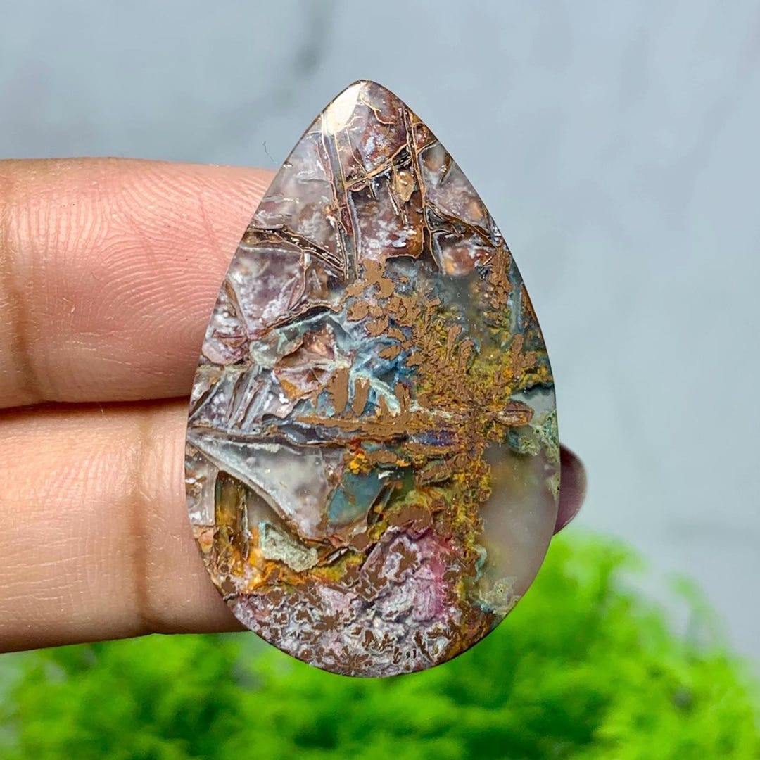 Chalcedony Native Copper - Coconut Tree View - Cabochon - Gemstone Size ...