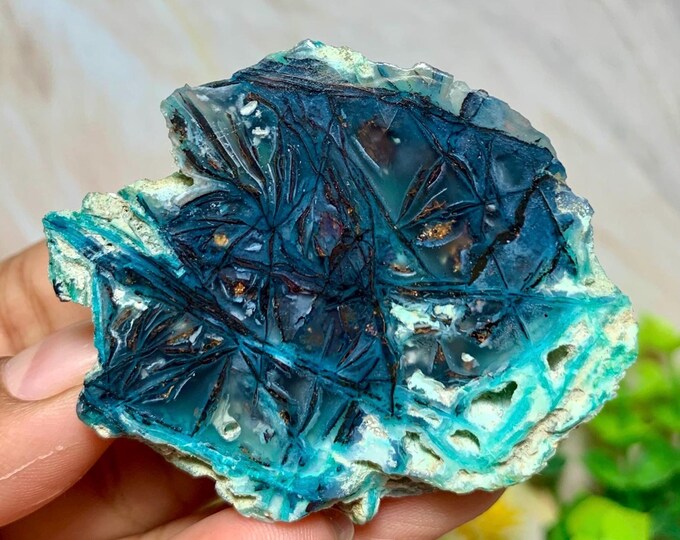 Polished Slabs of Spider Chrysocolla - Blue Chrysocolla Copper ...