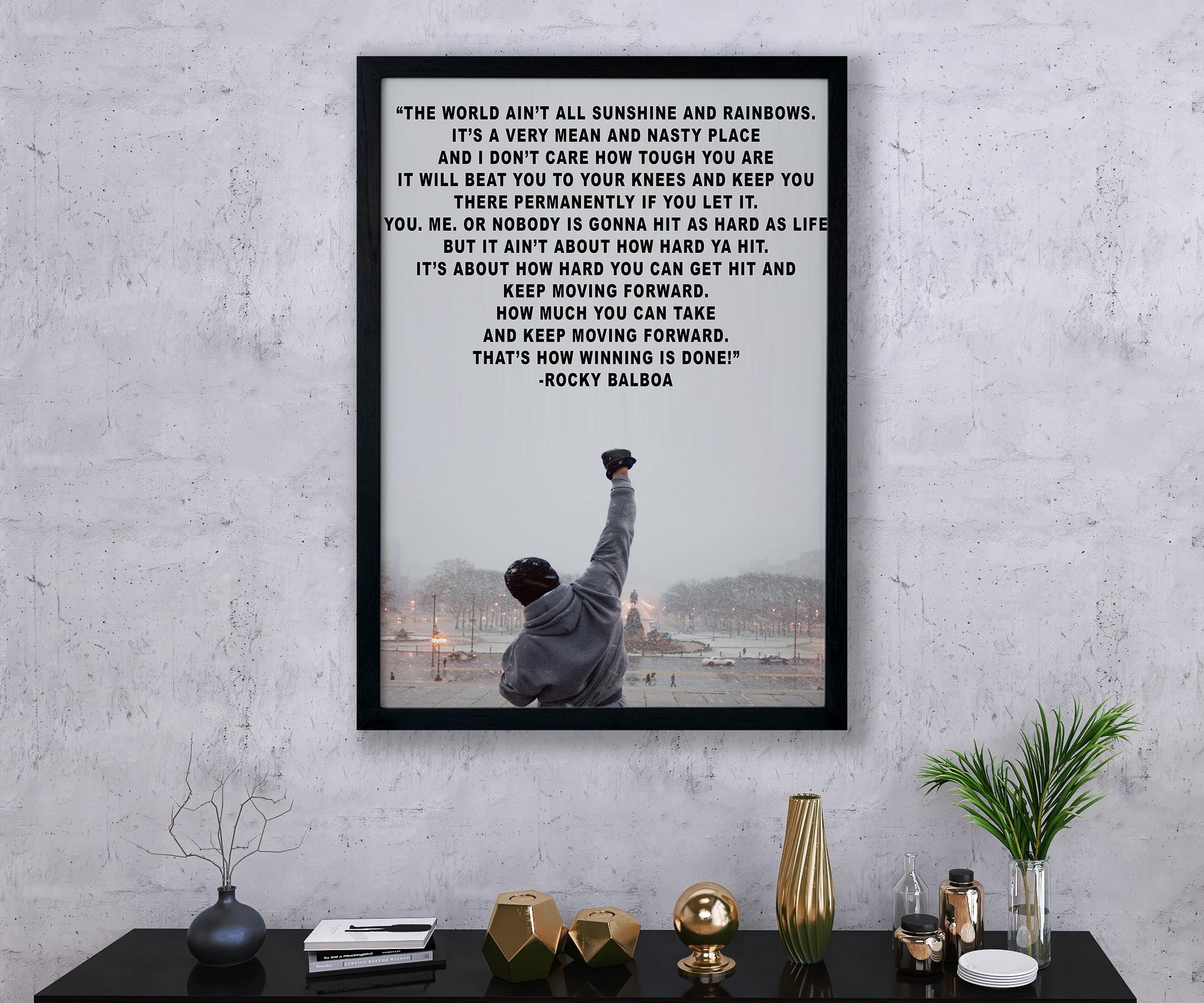 Rocky Balboa Motivational Quote Canvas – Inspiring Wall Art for Fitness ...