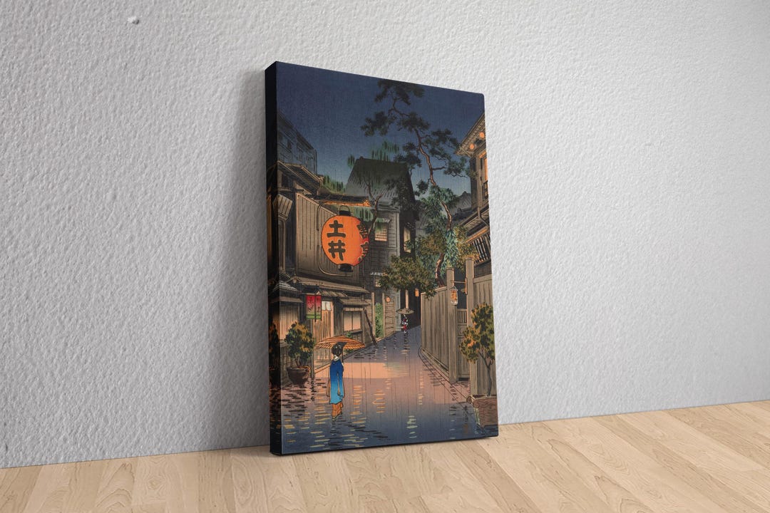Evening at Ushigome, Koitsu Canvas, Tsuchiya Koitsu Art Print, Ukiyo-e Art Edo Period Japanese ...