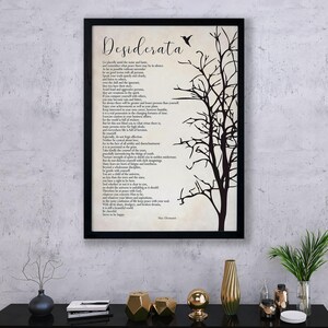 Desiderata Poem Canvas, Desiderata Poetry Print, Poem Canvas Print, Law ...