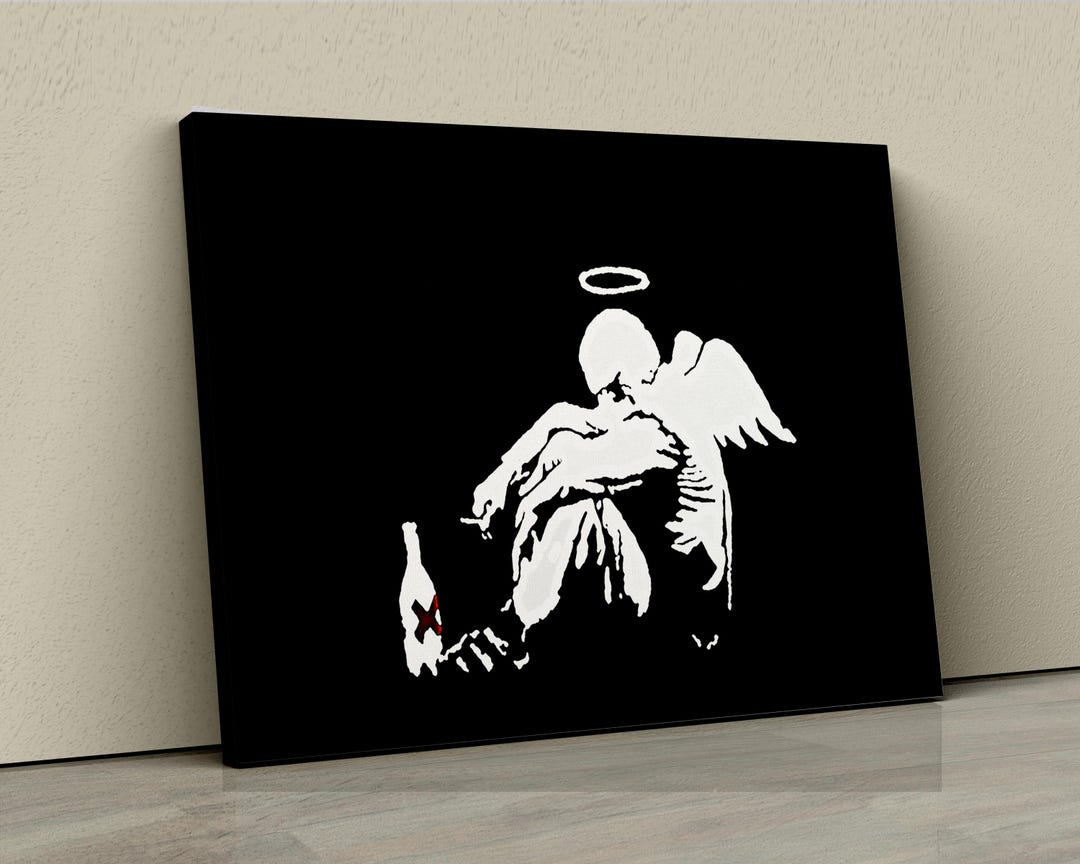 Banksy Fallen Angel Canvas, Street Art Canvas Print, Urban Art ...