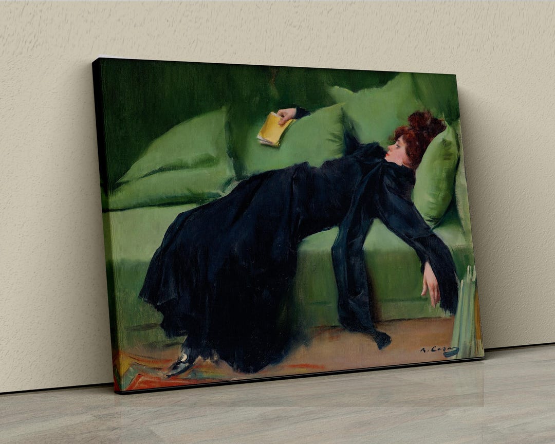 Decadent Young Woman Canvas, After the Dance Print, Ramon Casas, Lady ...