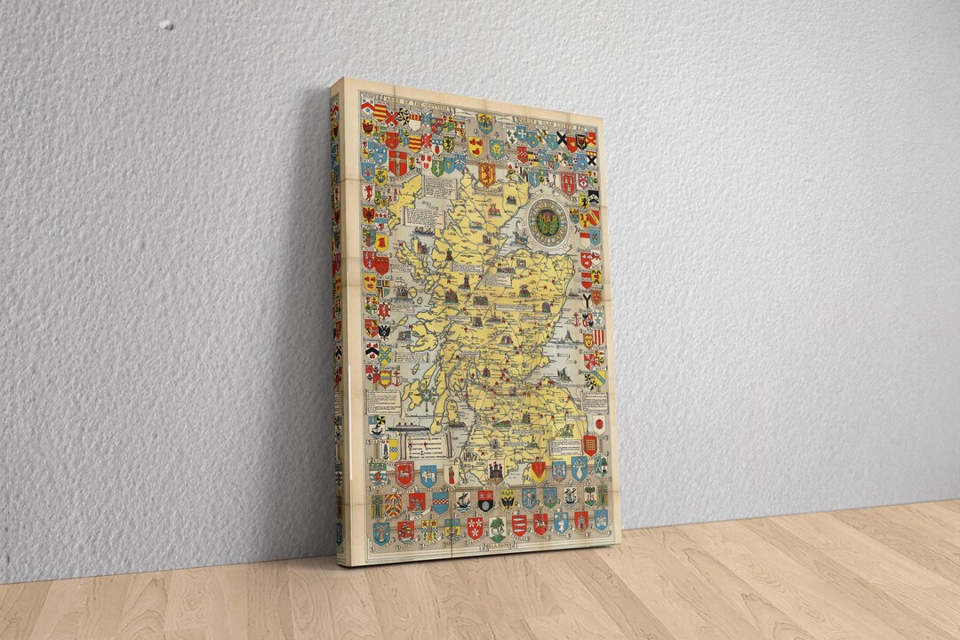 1822 Clans of Scotland Map Canvas – Historic and Detailed Scottish ...