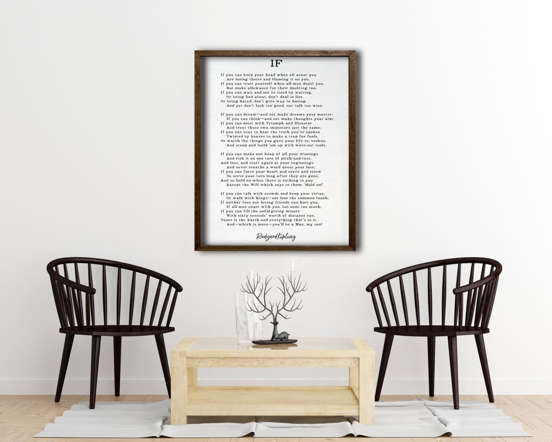 Framed If Kipling Poem Canvas | Graduation Gifts for Your Children | If ...