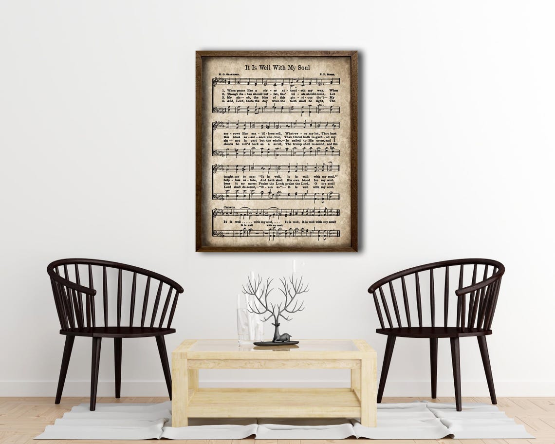 It is Well With My Soul Canvas, Hymn Vintage Song Page Art, Vintage ...