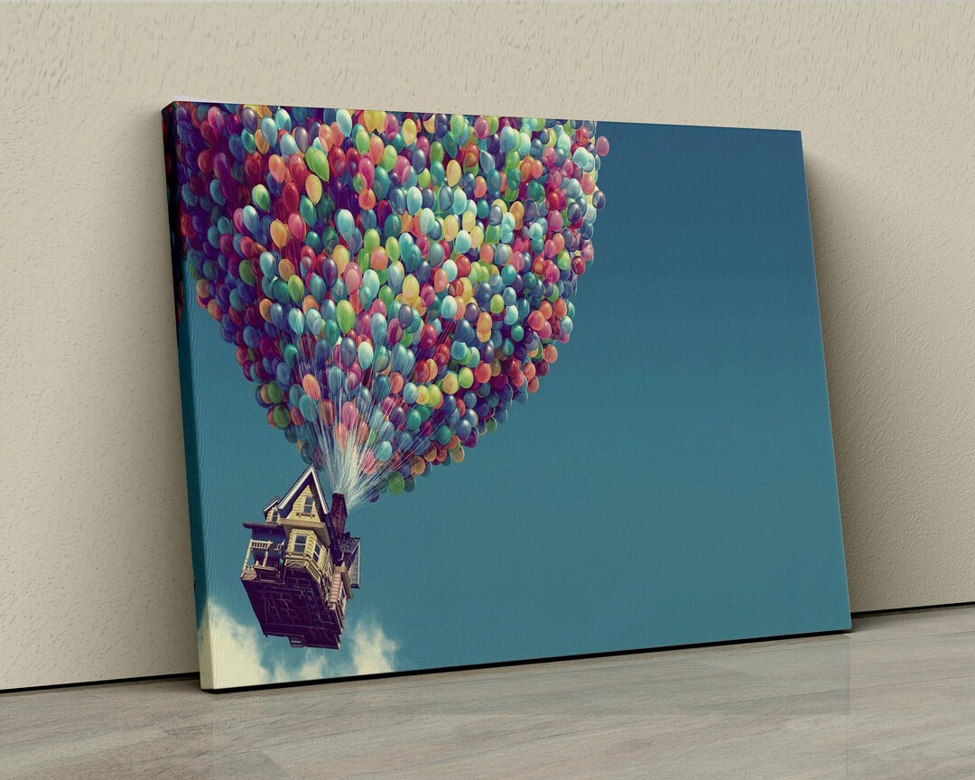 Up Pixar Canvas Poster | Colorful Pixar Wall Art | Vibrant up Movie ...