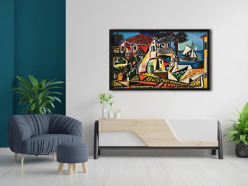 Pablo Picasso Mediterranean Landscape Canvas – Vibrant Cubist Art for ...