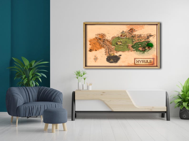Hyrule Map Canvas – Iconic Legend of Zelda Ocarina of Time World Art ...