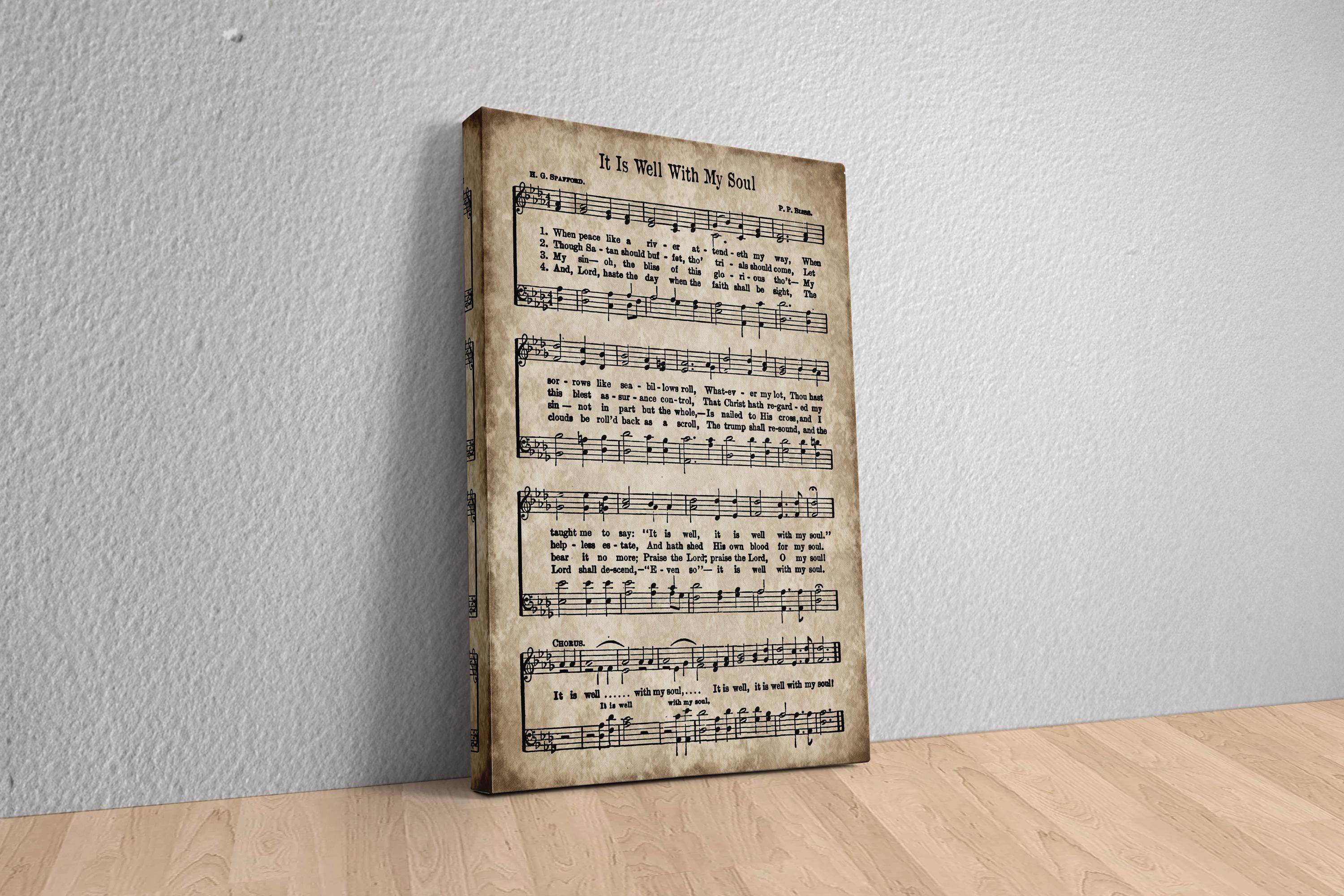It is Well With My Soul Canvas, Hymn Vintage Song Page Art, Vintage ...
