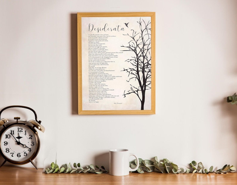 Desiderata Poem Canvas, Desiderata Poetry Print, Poem Canvas Print, Law ...