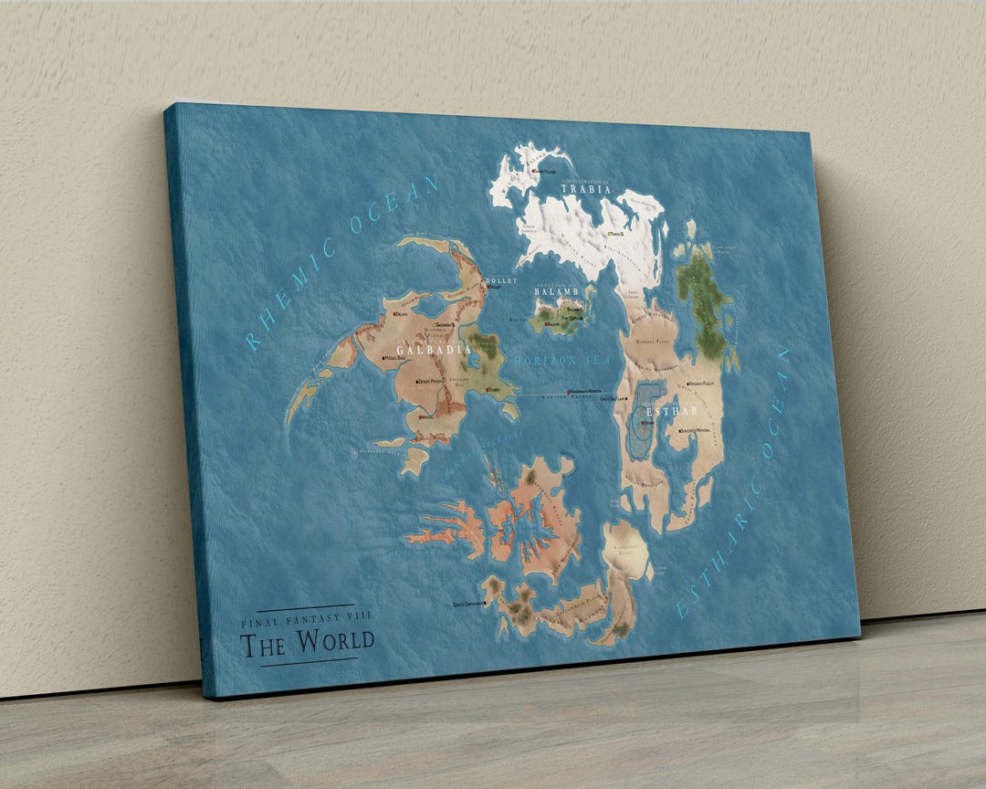 Final Fantasy VIII World Map Canvas – Iconic Fantasy Art for Fans ...
