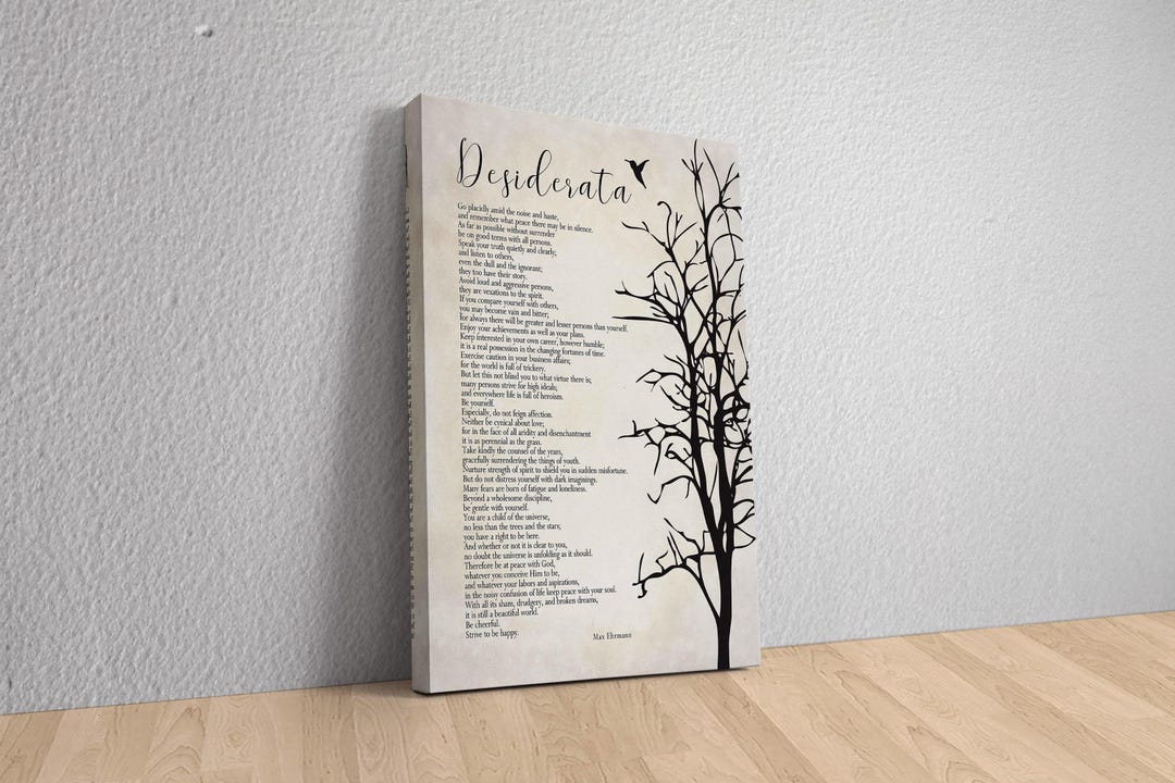 Desiderata Poem Canvas, Desiderata Poetry Print, Poem Canvas Print, Law ...