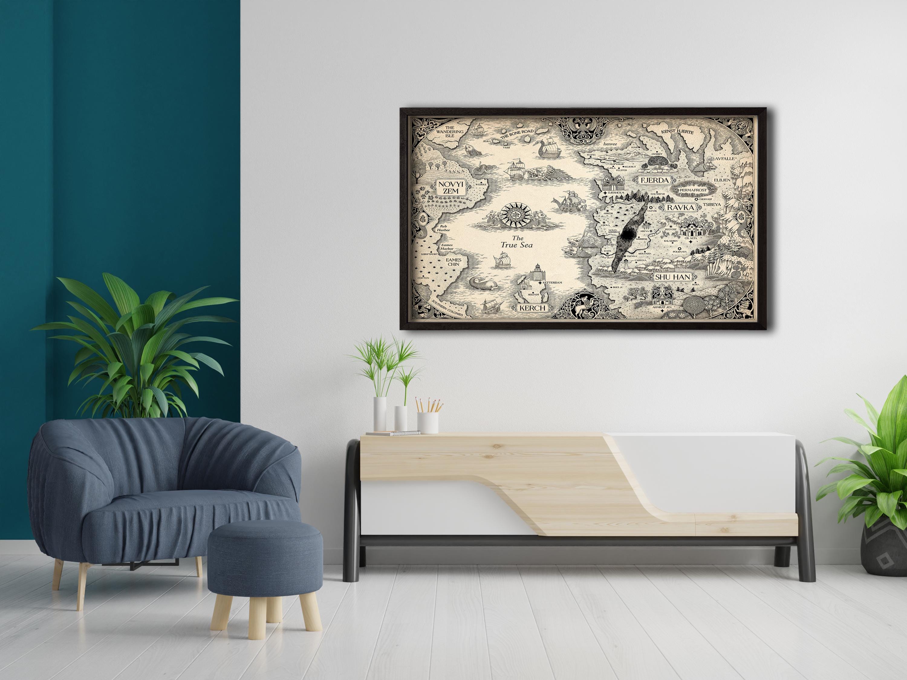 The Grishaverse Map Canvas Stunning Fantasy World Map From Shadow and ...