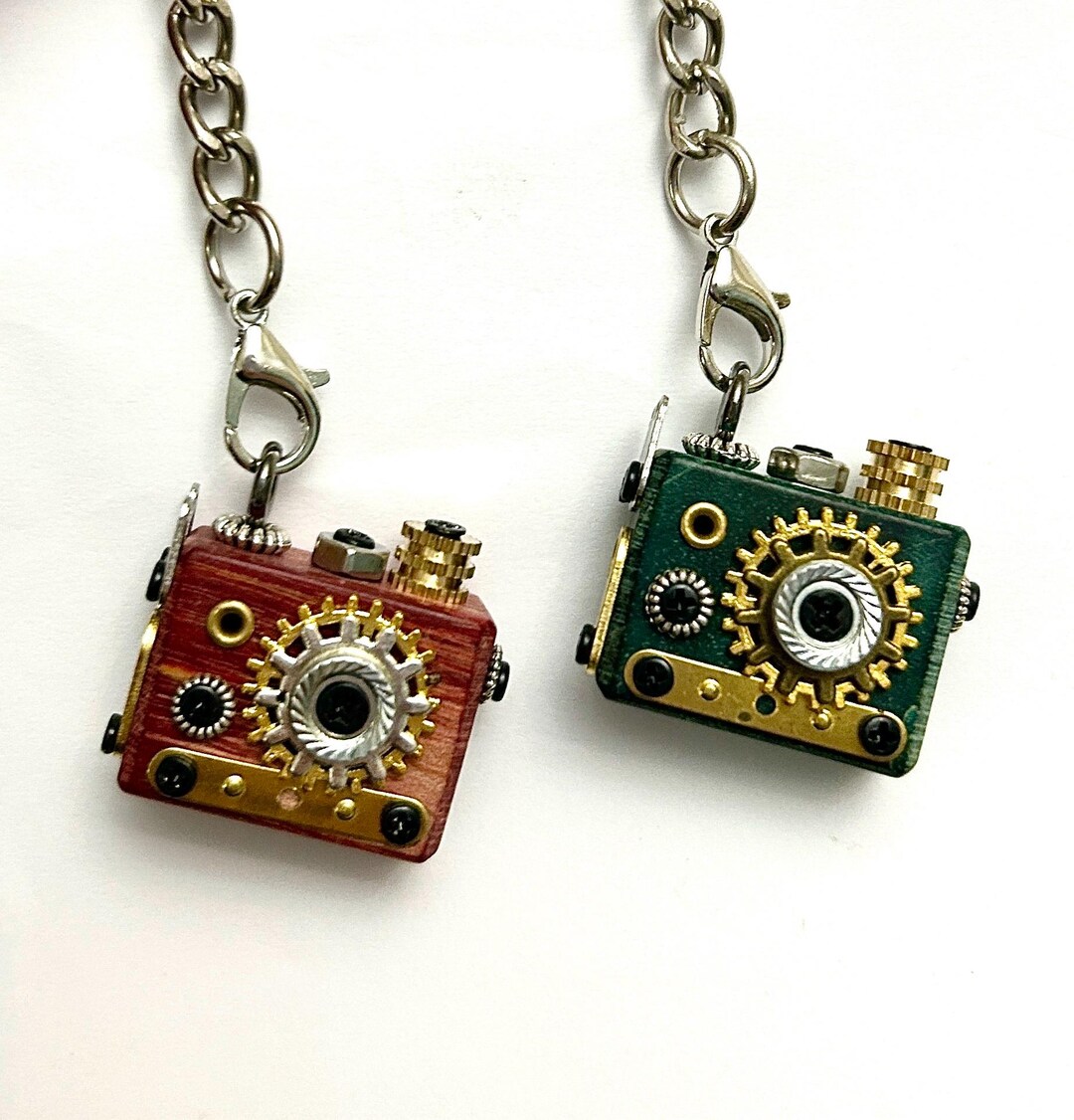 Handmade Wooden Mini Camera Robots Keychain/necklace/pendant/display ...
