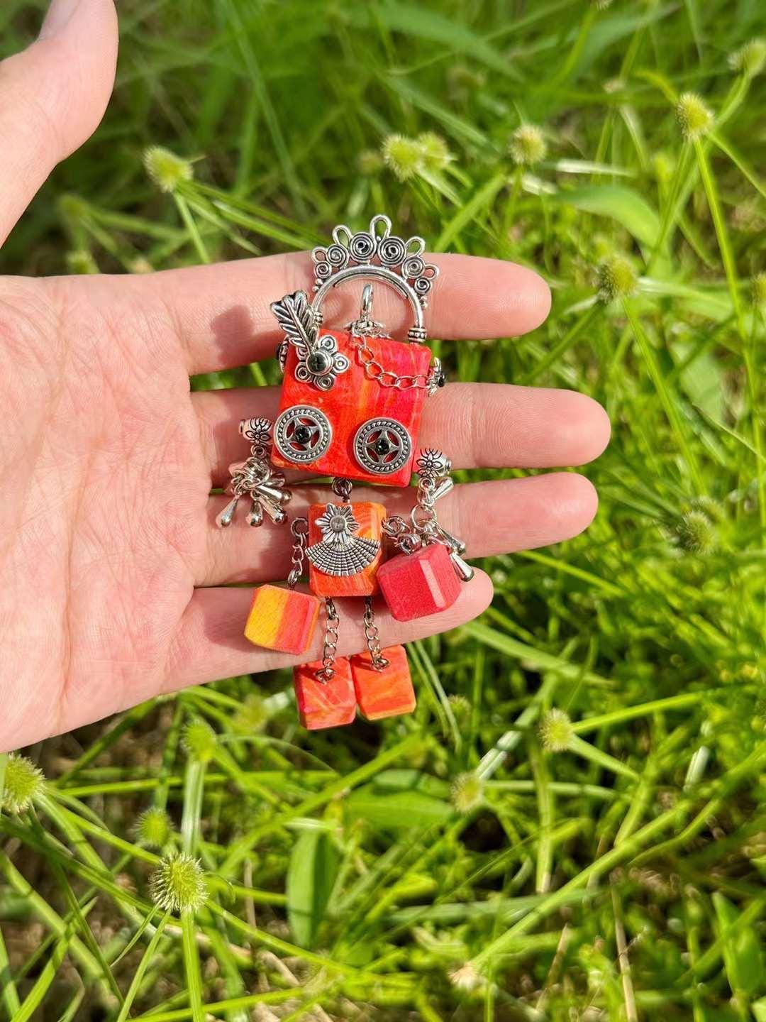 Handmade Wooden Mini Robots Keychain/necklace/pendant/display/ornaments ...