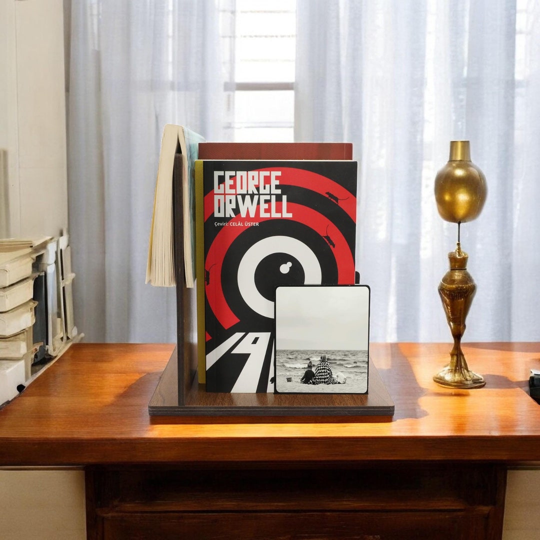 Personalized Wooden Book Stand, Engraved Book Organizer, Custom Book ...