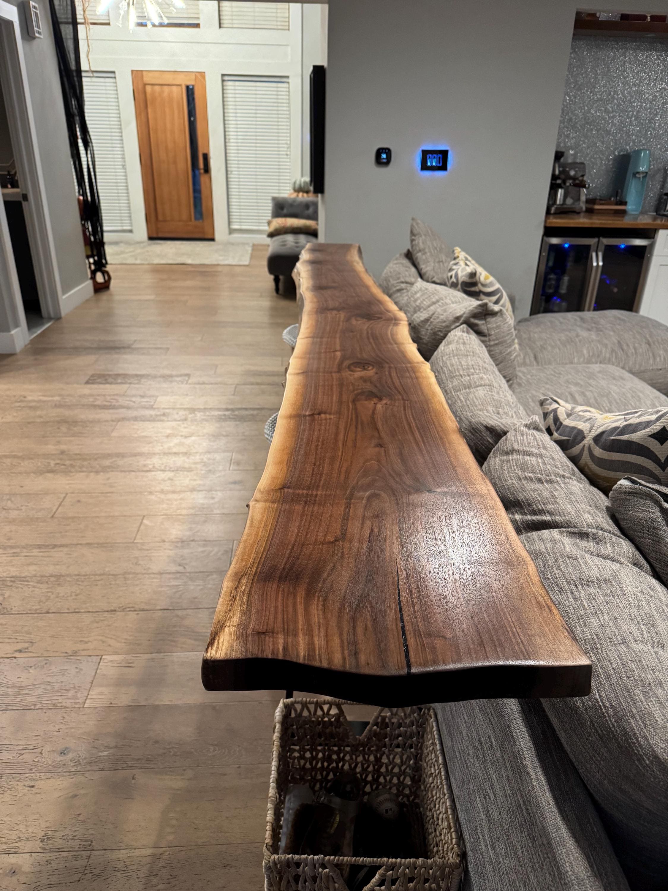 Walnut Live Edge Sofa Table - Etsy