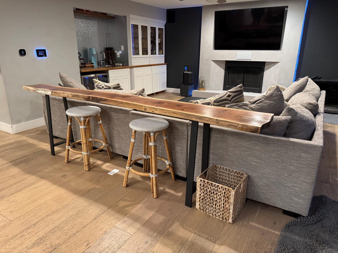 Walnut Live Edge Sofa Table - Etsy