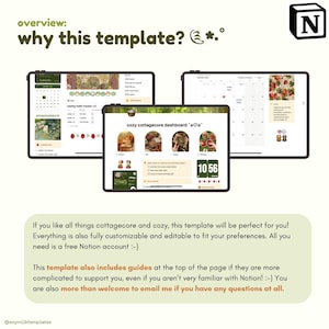 Cottagecore All-in-one Notion Planner 2025: Cozy Template for School / Academic Life, Journal ...