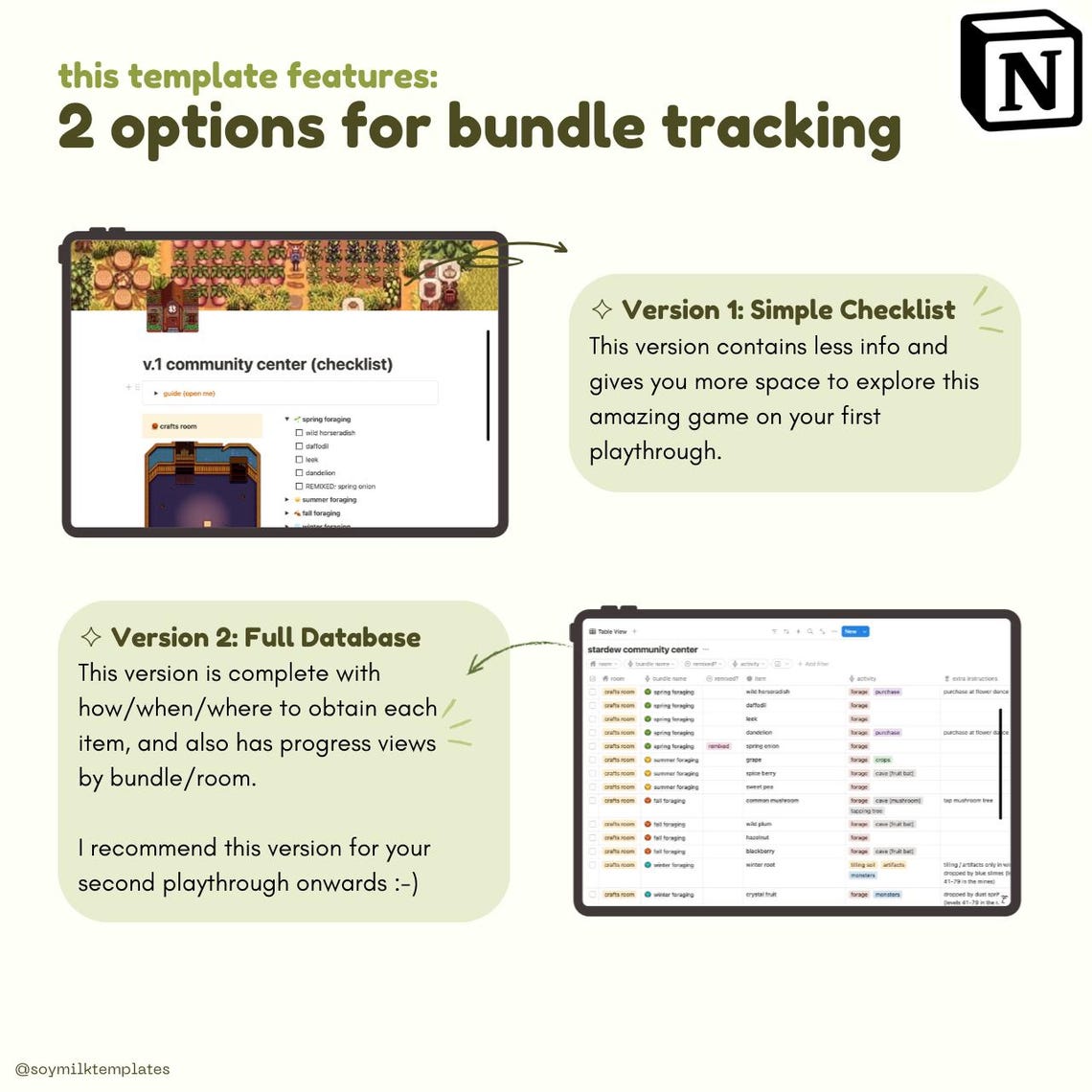Ultimate Stardew Valley Notion Companion: Track Your Bundles, Recipes ...