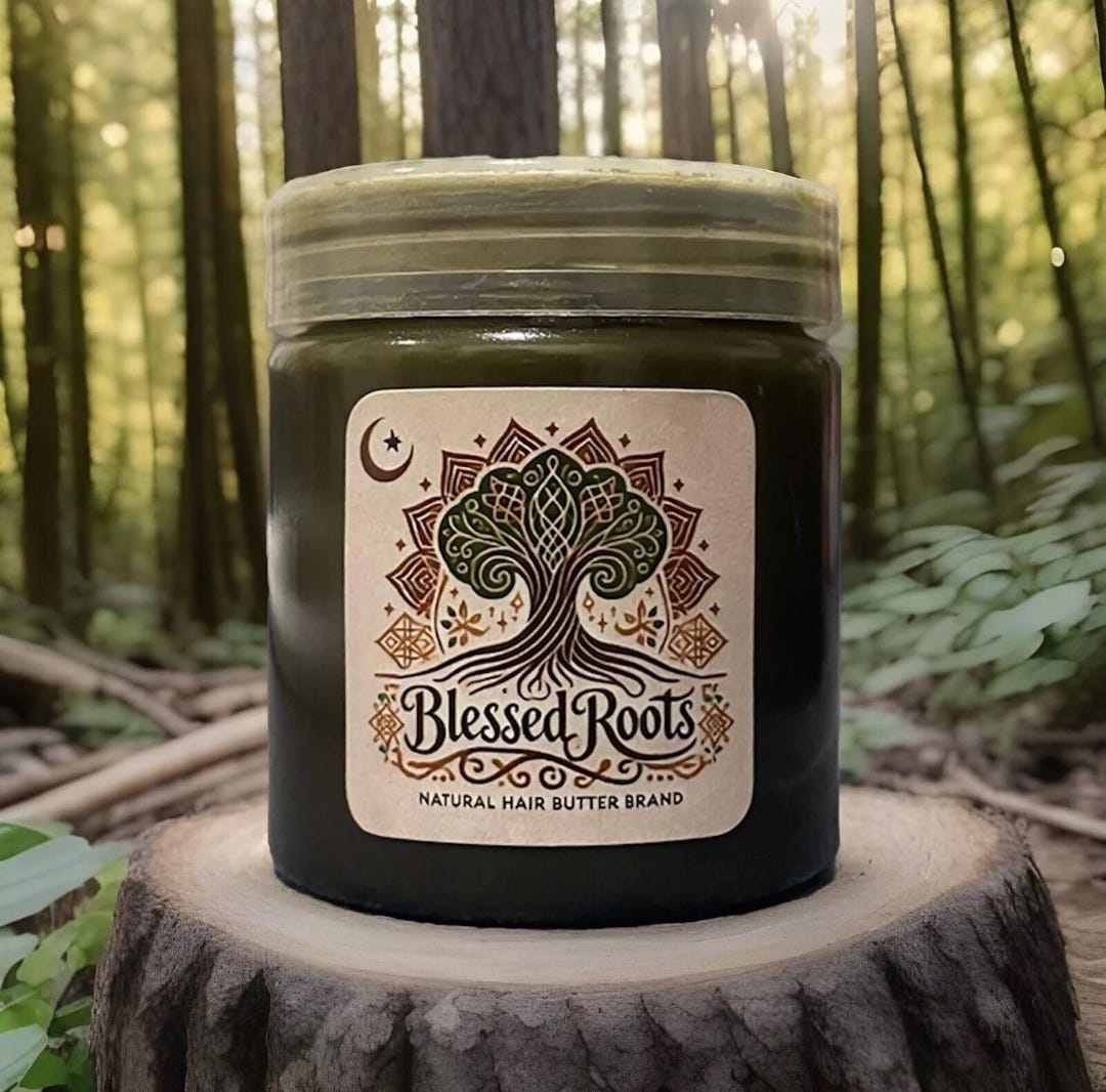 Blessed Roots Hair & Beard Butter Natural, Vegan, Moisturizing for ...