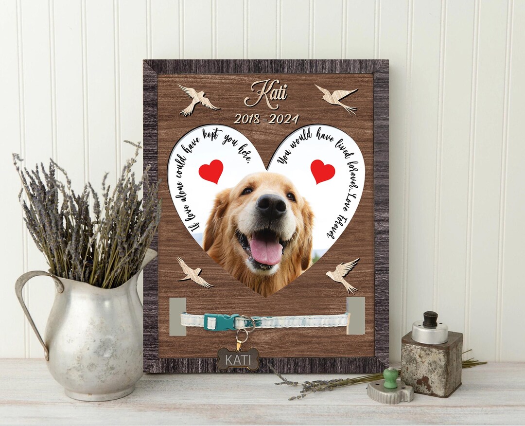 Pet Memorial Paw Print Holder, Shadow Box Pet Loss Frame, Clay Paw ...