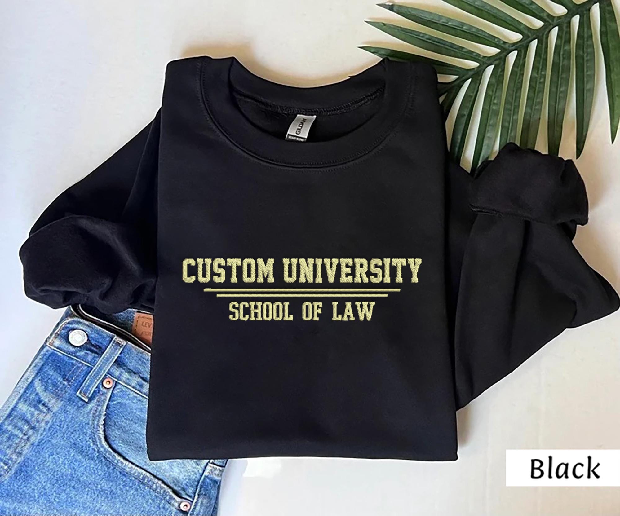 Personalized Embroidered University School of Law Sweatshirt, Custom ...