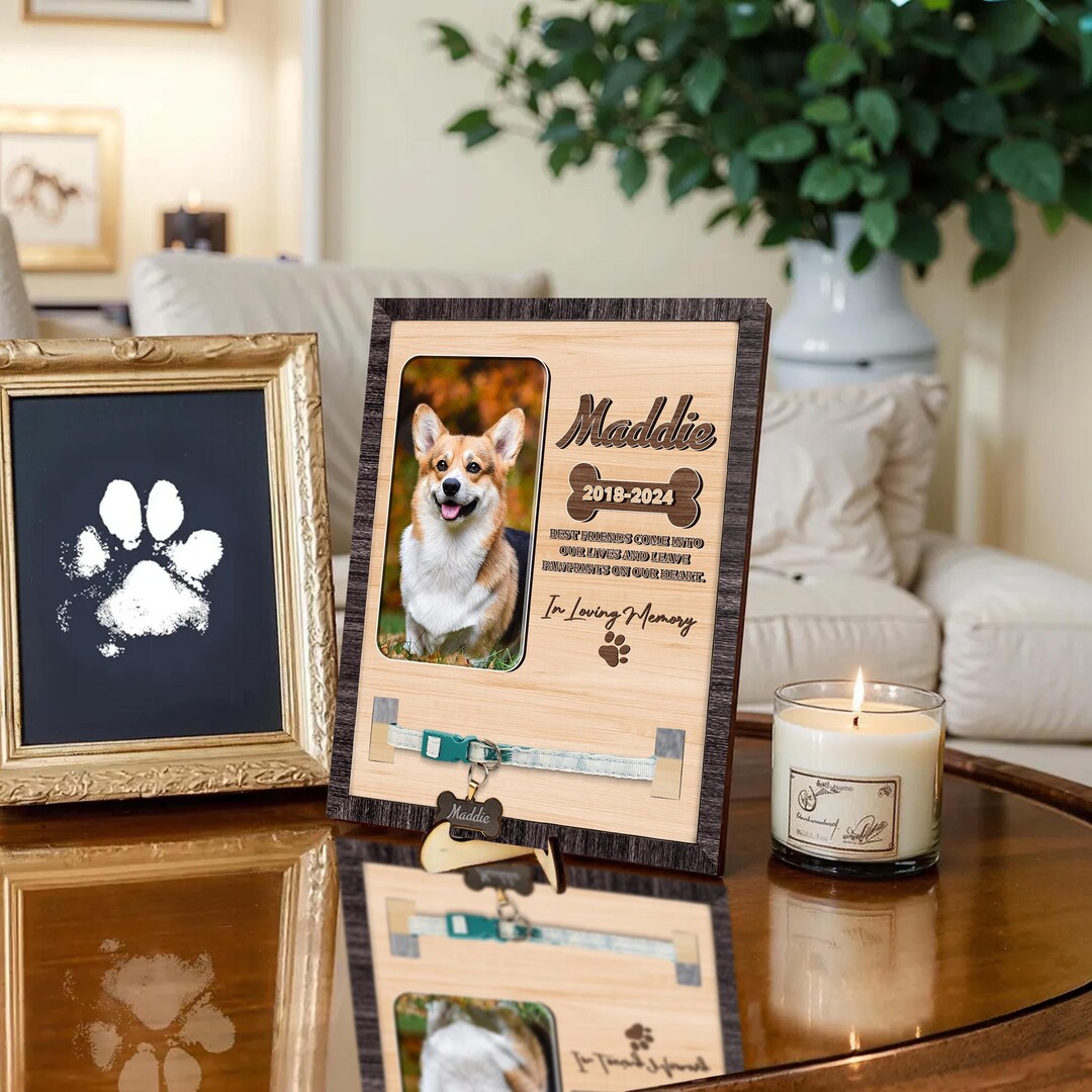 Personalized Pet Memorial Sign, Memorial Pet Collar Sign, Custom Dog ...